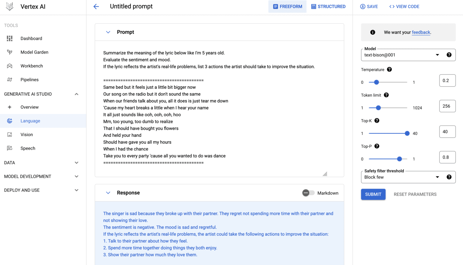 Vertex AI PaLM: Intro to text-bison | My Shitty Code